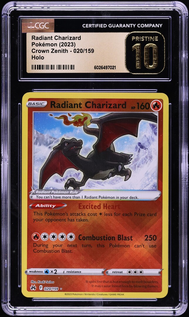 2023 Pokemon Sword & Shield Crown Zenith Radiant Charizard #20 CGC 10 PRISTINE on Fanatics Collect