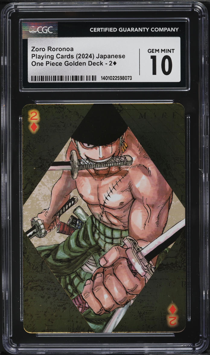 2024 One Piece Japanese Golden Deck Playing Cards Roronoa Zoro CGC 10 ...