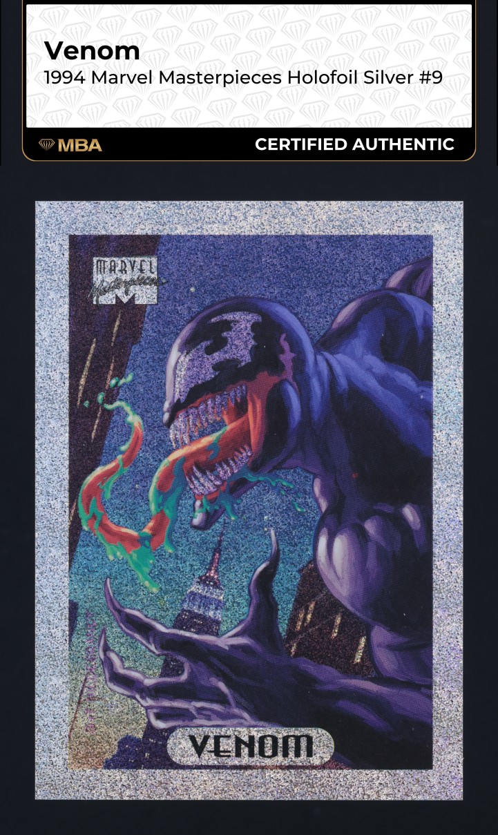 1994 Marvel Masterpieces Holofoil Silver Venom #9 MBA AUTH on Fanatics ...