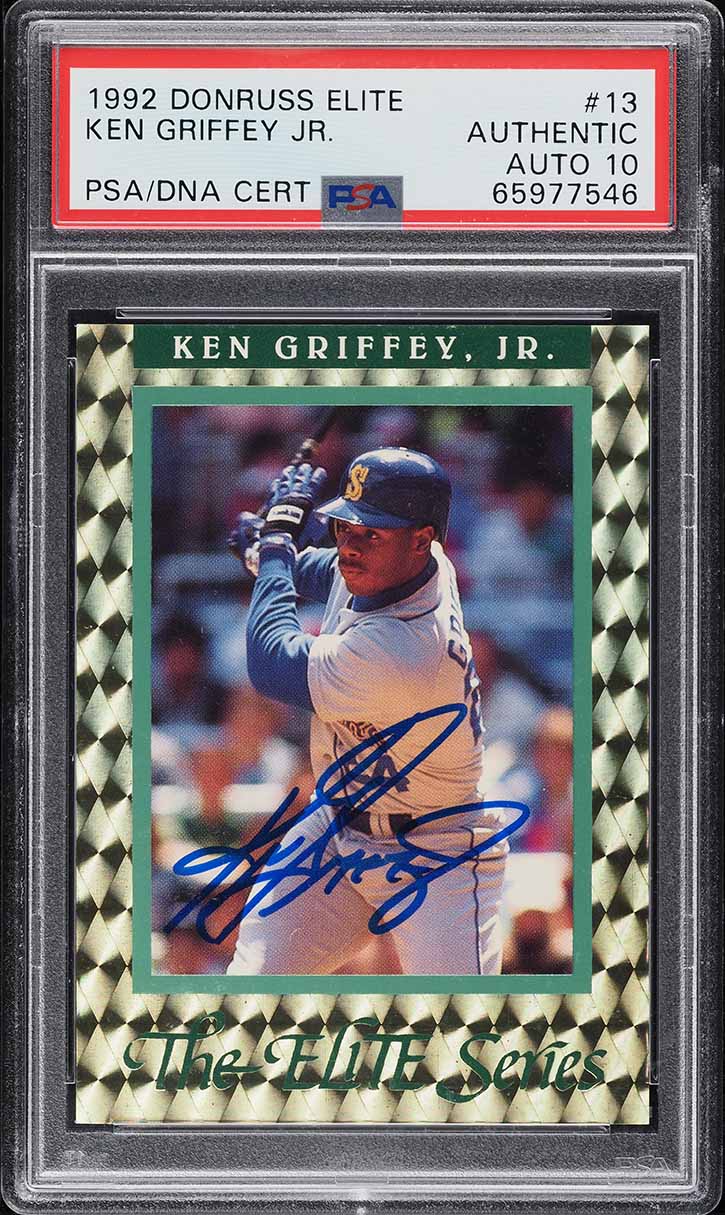 1992 Donruss Elite Ken Griffey Jr. AUTO DNA 10 /10000 #13 PSA AUTH on ...