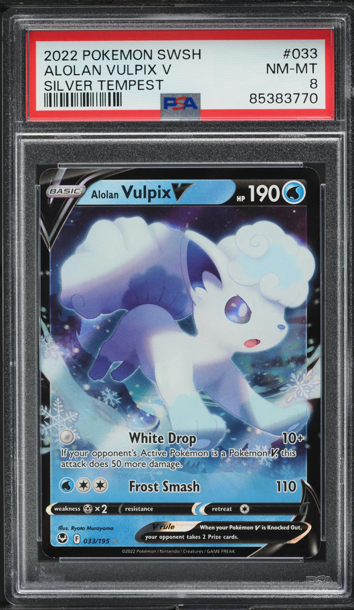 2022 Pokemon Sword & Shield Silver Tempest Alolan Vulpix V #33 PSA 8 NM-MT on Fanatics Collect