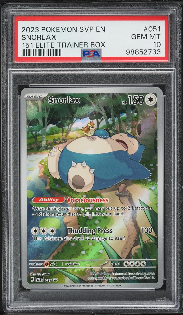 2023 Pokemon SV 151 Black Star Promo ETB Snorlax #51 PSA 10 GEM MINT on ...