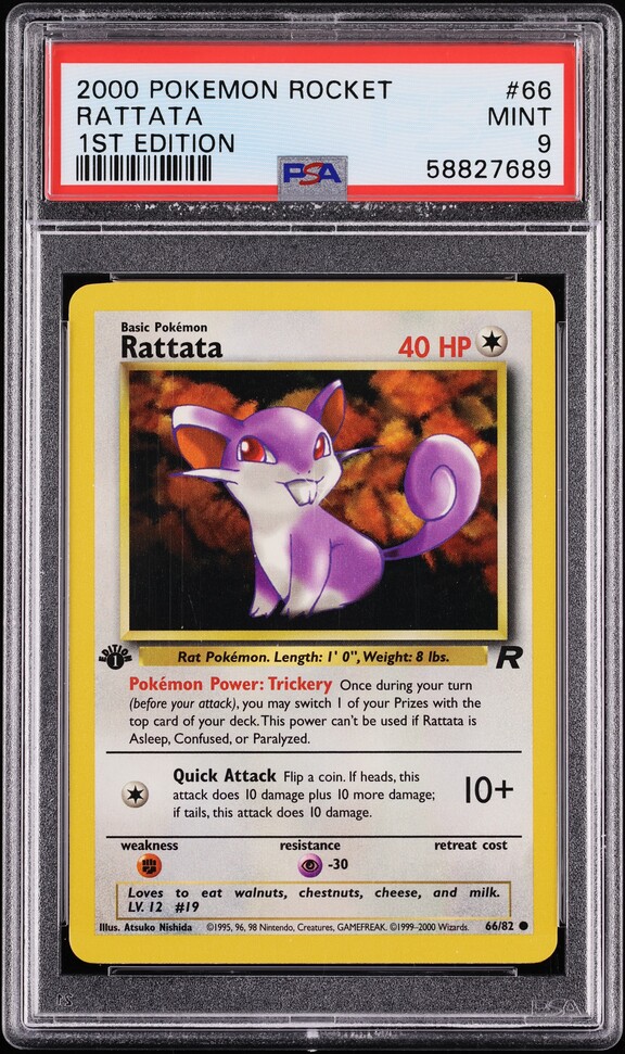 2000 Pokemon Team Rocket 1st Edition Rattata #66 PSA 9 MINT on Fanatics ...