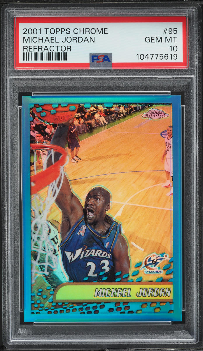 2001 Topps Chrome Refractor Michael Jordan #95 PSA 10 GEM MINT on ...