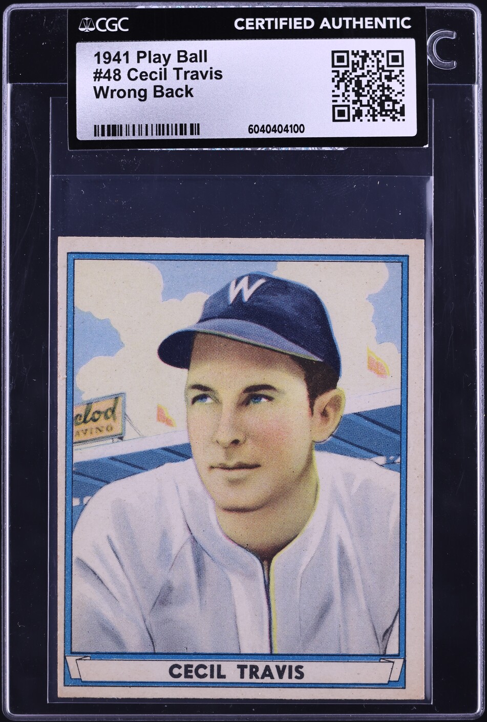 1941 Play Ball Cecil Travis WRONG BACK #48 CGC AUTH on Fanatics Collect