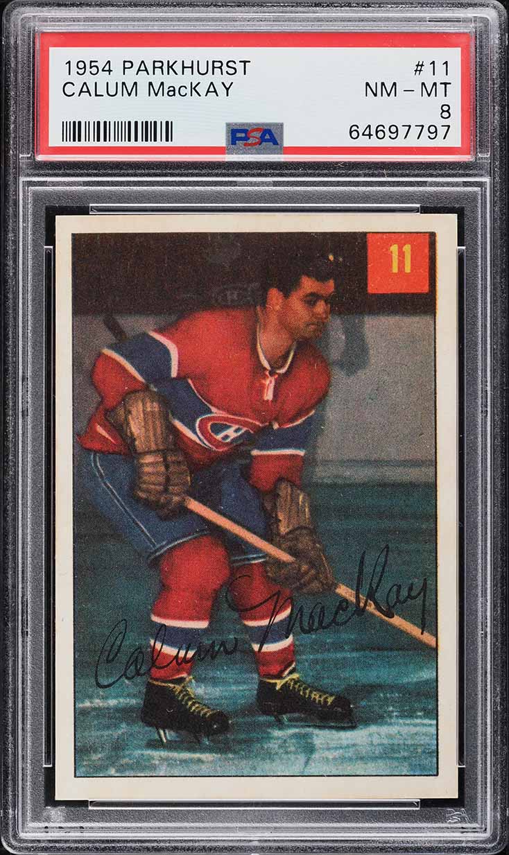 1954 Parkhurst Calum Mackay #11 PSA 8 NM-MT on Fanatics Collect