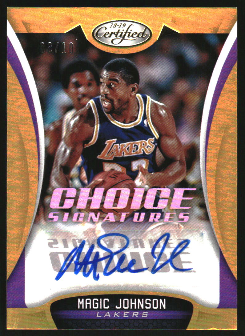 2018-19 Certified Choice Signatures Mirror Gold Magic Johnson Autograph ...