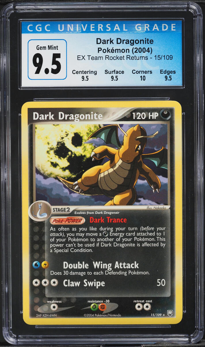 2004 Pokemon EX Team Rocket Returns Dark Dragonite #15 CGC 10 GEM MINT on Fanatics Collect