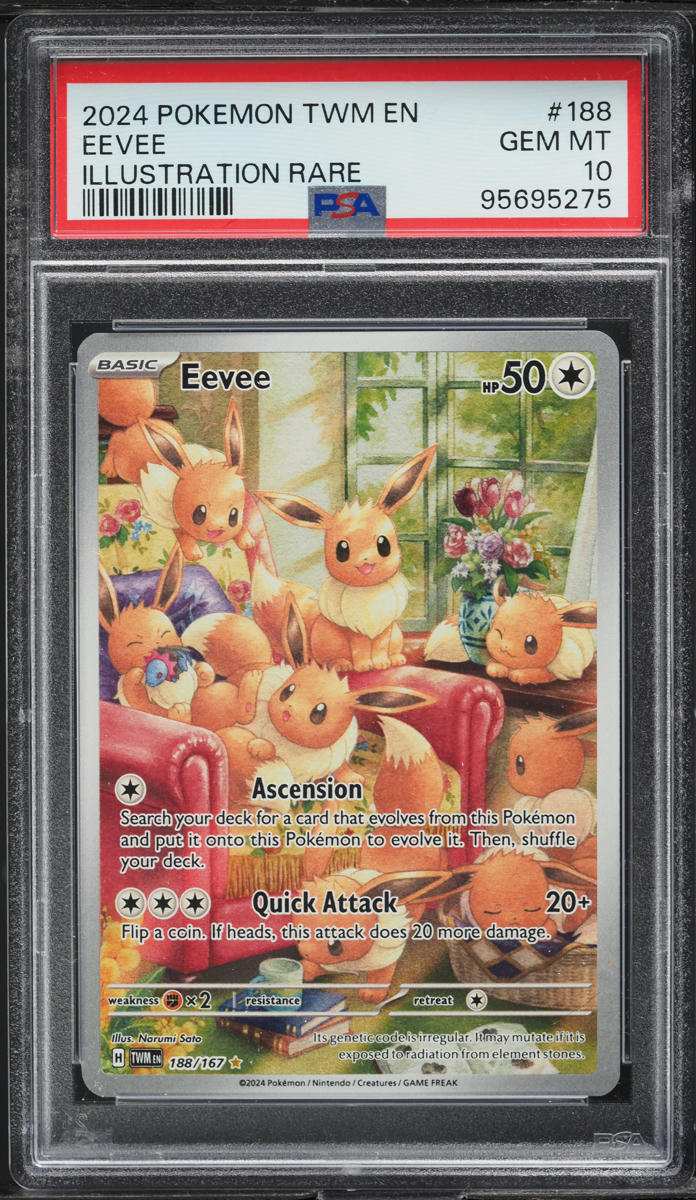 2024 Pokemon SV Twilight Masquerade Illustration Rare Eevee #188 PSA 10 GEM MINT on Fanatics Collect