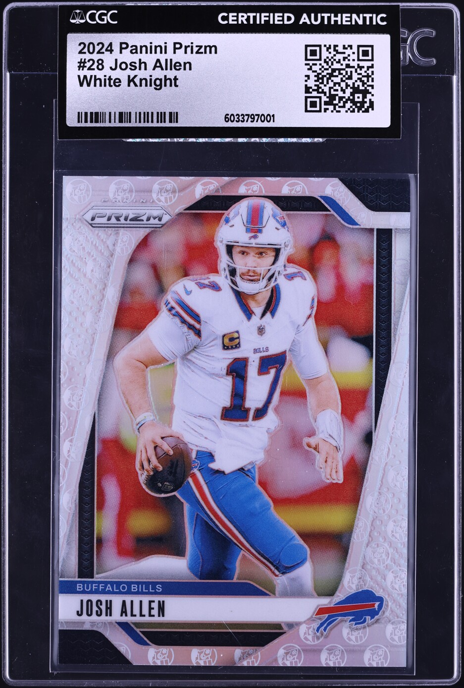 2024 Panini Prizm White Knight Josh Allen #28 CGC AUTH on Fanatics Collect