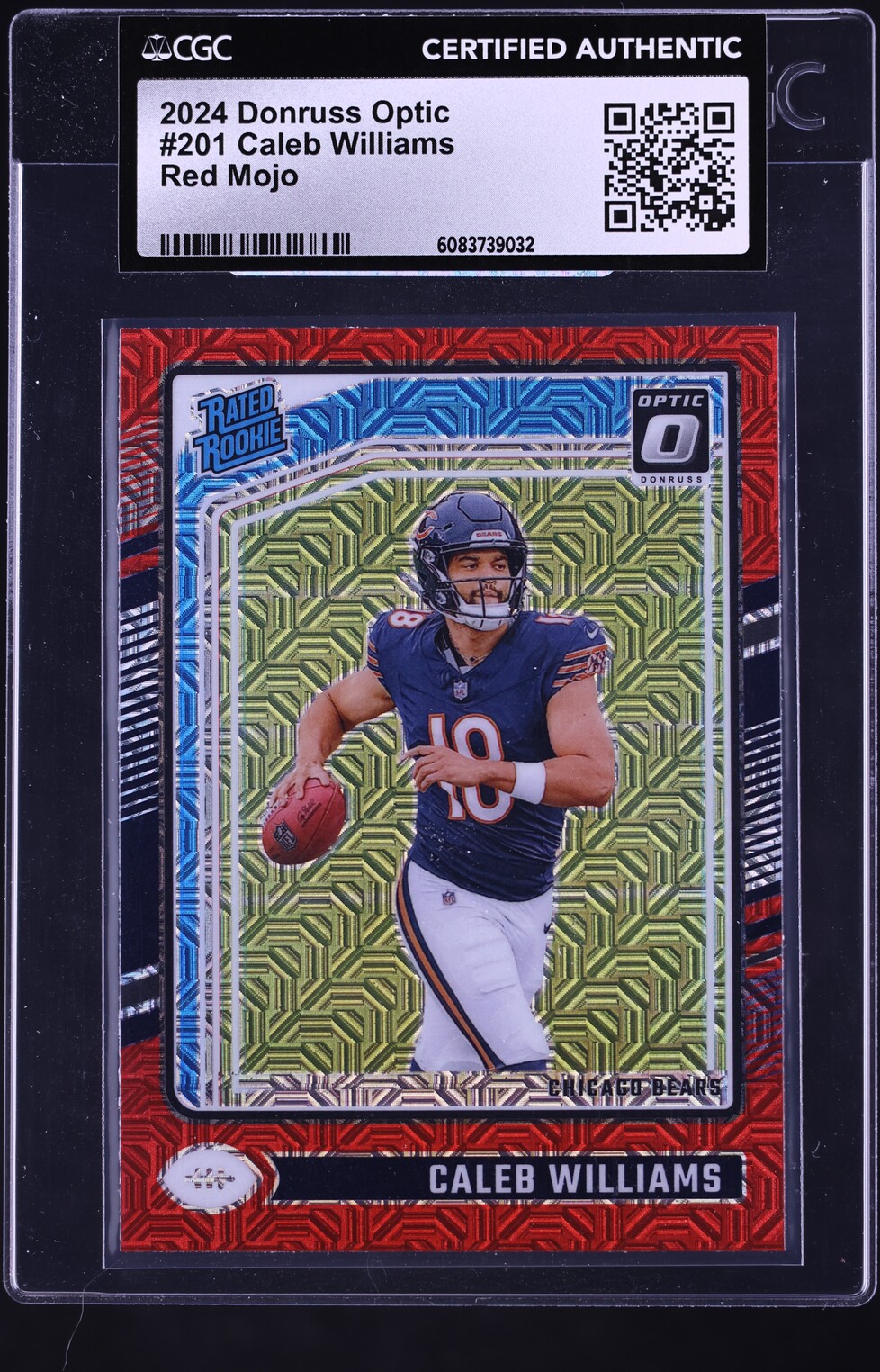 2024 Donruss Optic Red Mojo Caleb Williams ROOKIE #201 CGC AUTH on ...