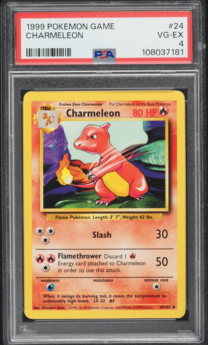 1999 Pokemon Base Set Charmeleon #24 PSA 4 VGEX on Fanatics Collect