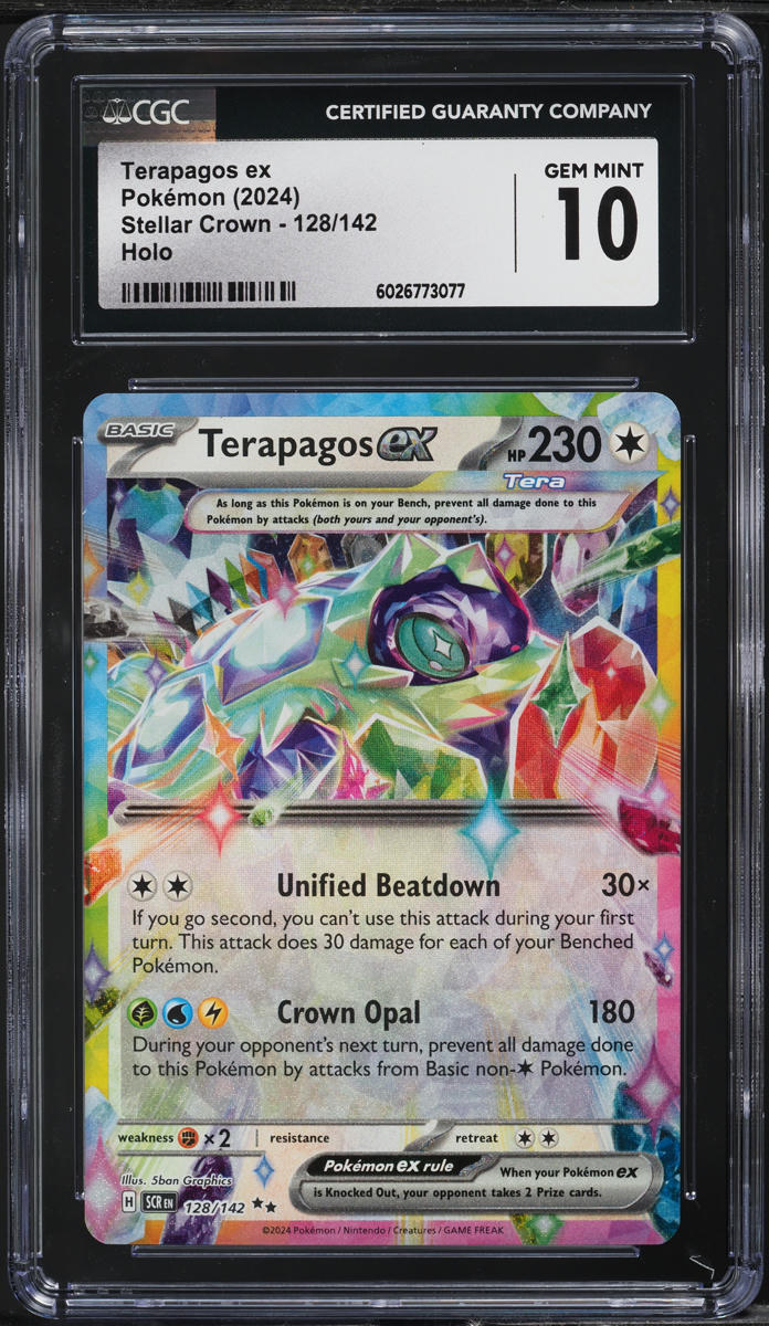2024 Pokemon Scarlet & Violet Stellar Crown Holo Terapagos ex #128 CGC 10 GEM on Fanatics Collect