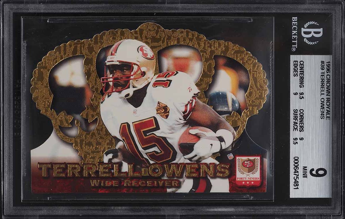 1996 Pacific Crown Royale Die-Cut Terrell Owens ROOKIE #39 BGS 9 MINT ...