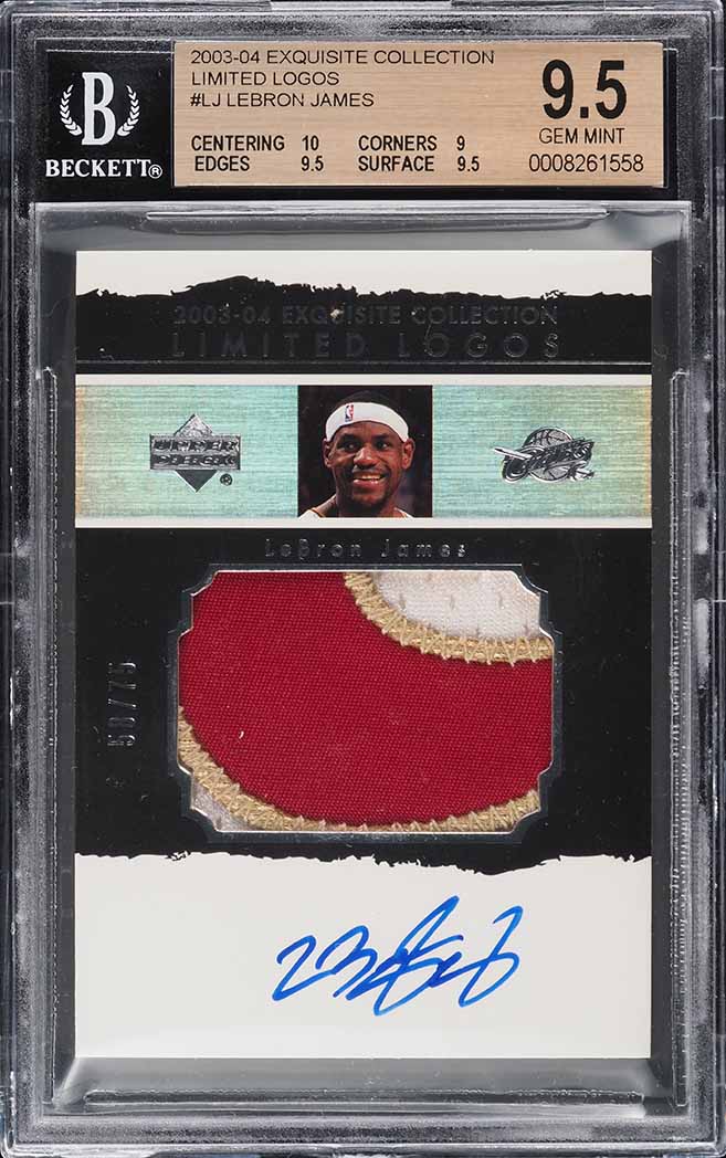 2003 Exquisite Collection Limited Logos LeBron James RC PATCH AUTO /75 ...
