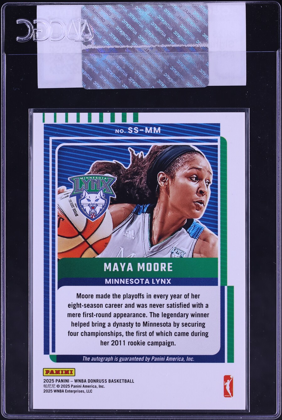 2025 Donruss WNBA Signature Series Maya Moore AUTO #SS-MM CGC AUTH on ...