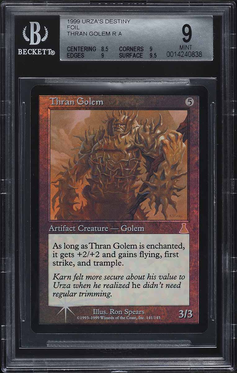 1999 Magic The Gathering MTG Urza's Destiny Foil Thran Golem R BGS 9 ...