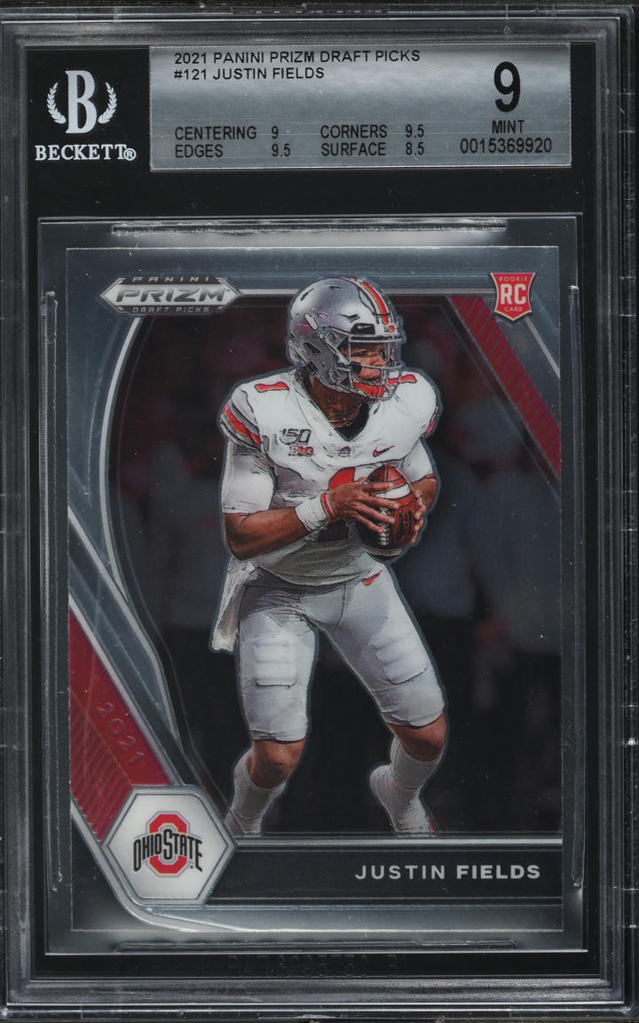 2021 Panini Prizm Draft Picks Justin Fields ROOKIE #121 BGS 9 MINT on ...