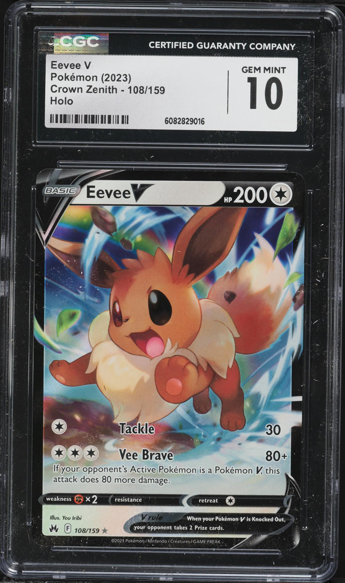 2023 Pokemon Sword & Shield Crown Zenith Full Art Eevee V #108 CGC 10 ...