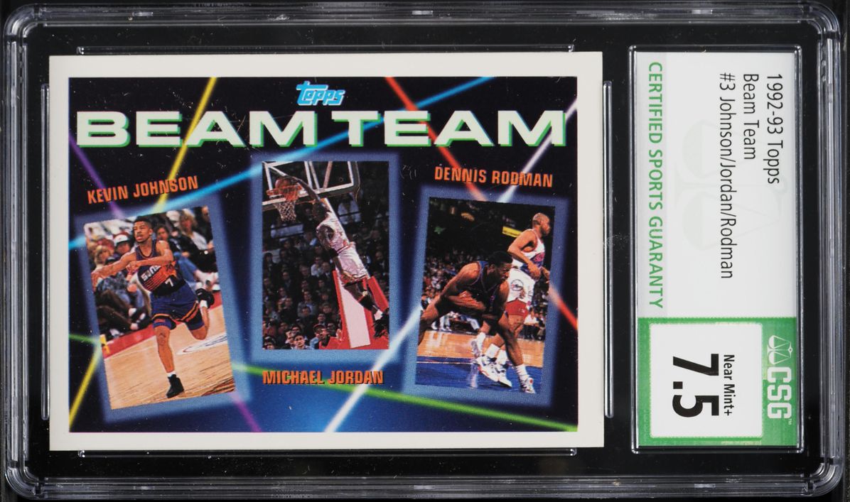 1992 Topps Beam Team Kevin Johnson Michael Jordan Dennis Rodman #3 CSG ...