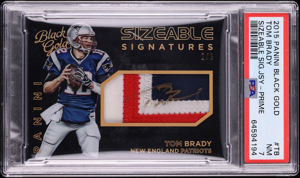 2015 Panini Black Gold Sizeable Prime Tom Brady PATCH AUTO /5 #SS-TB ...