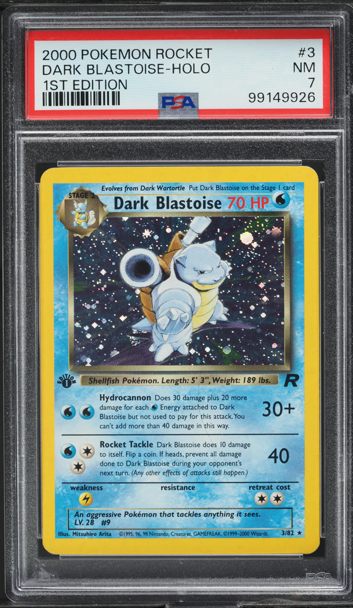 2000 Pokemon Team Rocket 1st Edition Holo Dark Blastoise #3 PSA 7 NRMT ...