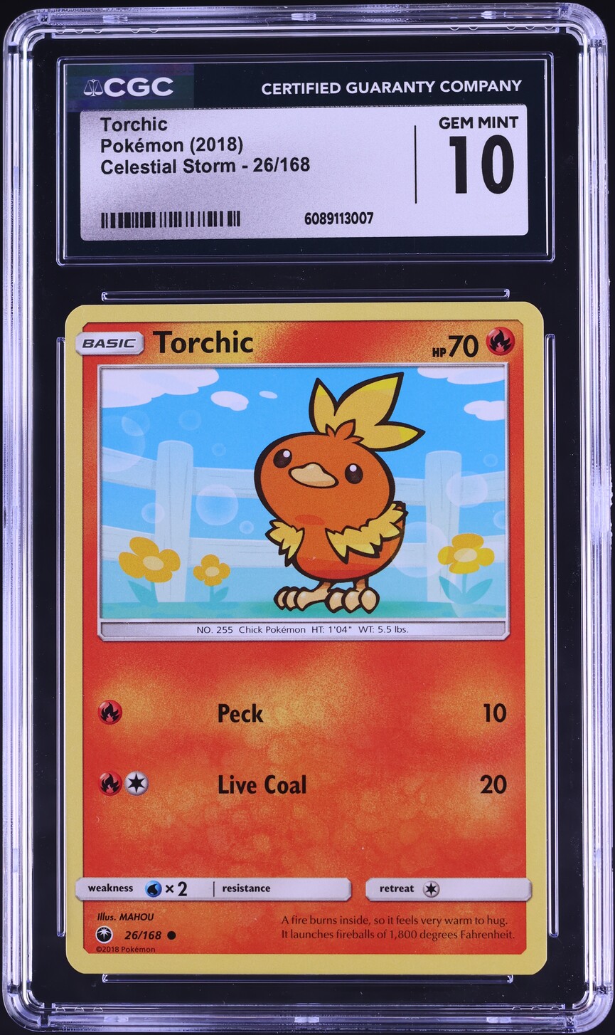 2018 Pokemon Sun & Moon Celestial Storm Torchic #26 CGC 10 GEM MINT on ...