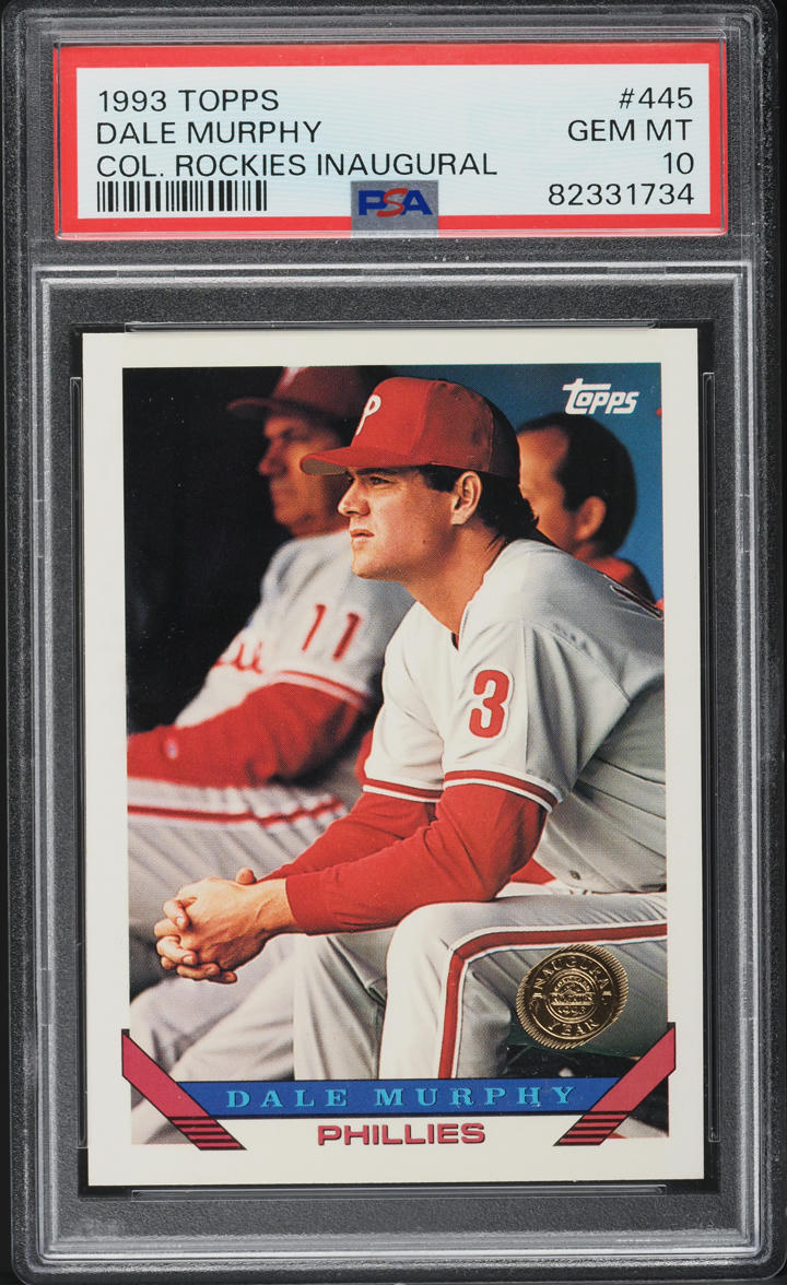 1993 Topps Colorado Rockies Inaugural Dale Murphy #445 PSA 10 GEM MINT ...
