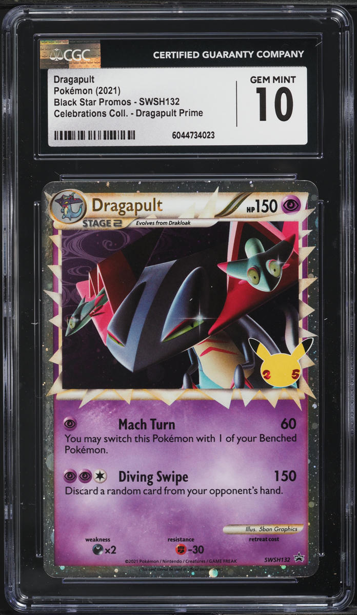 2021 Pokemon SWSH Black Star Promo Celebrations Prime Dragapult #132 ...