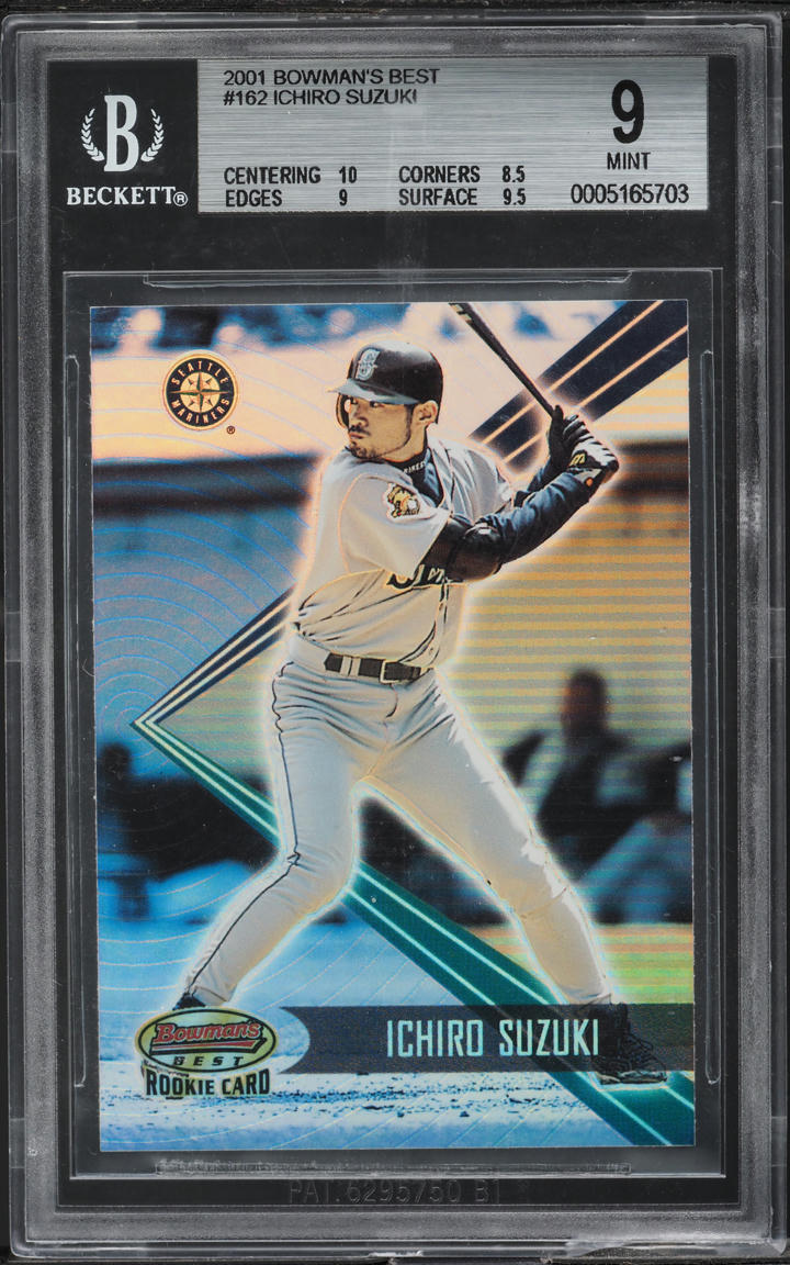 2001 Bowman's Best Ichiro Suzuki /2999 #162 BGS 9 MINT on Fanatics Collect