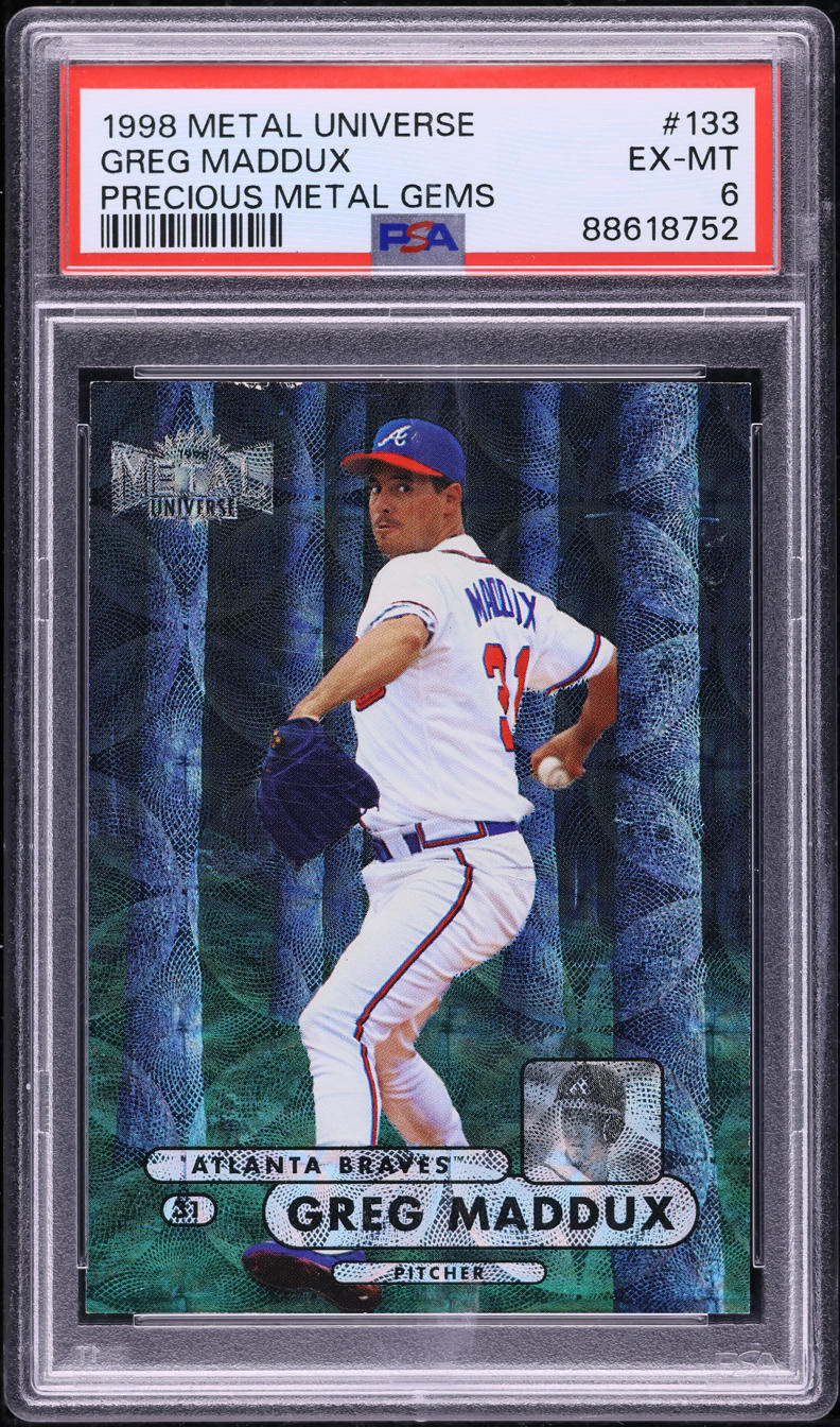 1998 Metal Universe Precious Metal Gems PMG Greg Maddux /50 #133 PSA 6 ...