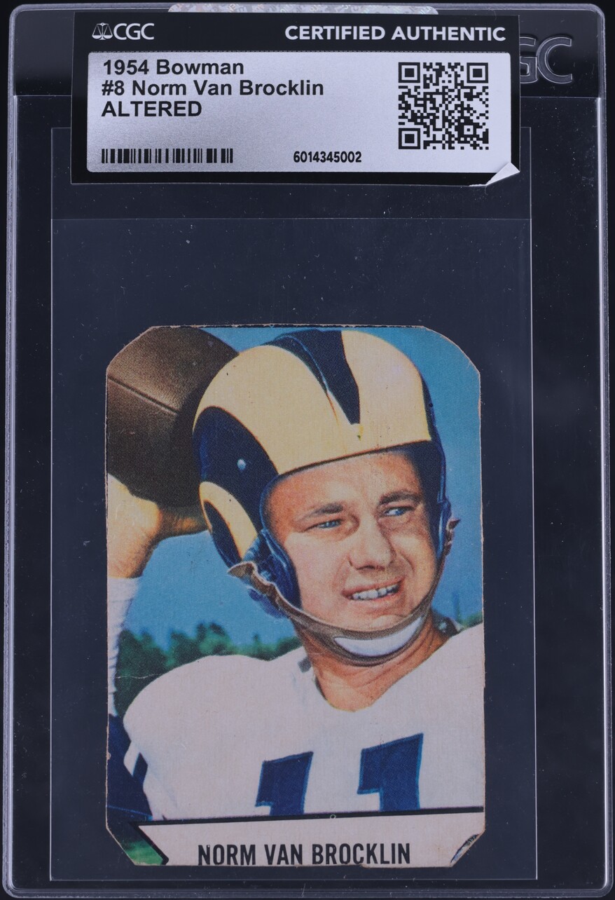 1954 Bowman Football Norm Van Brocklin #8 CGC ALTERED AUTH on Fanatics ...