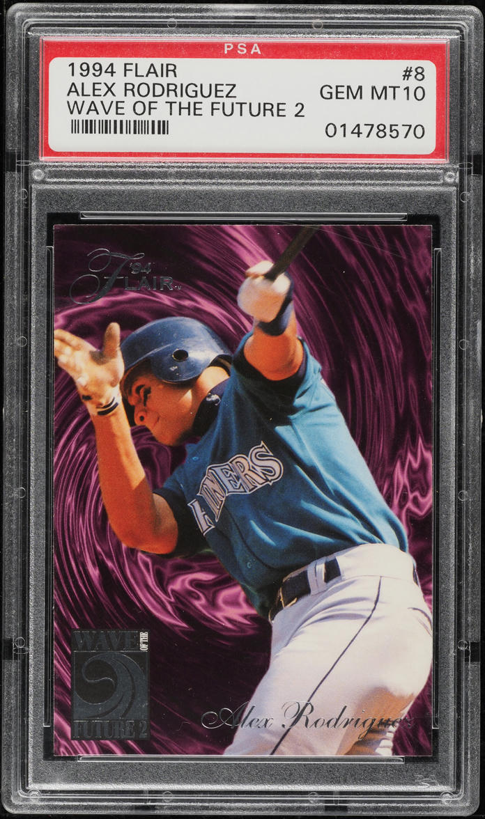 1994 Flair Wave Of The Future 2 Alex Rodriguez ROOKIE #8 PSA 10 GEM ...