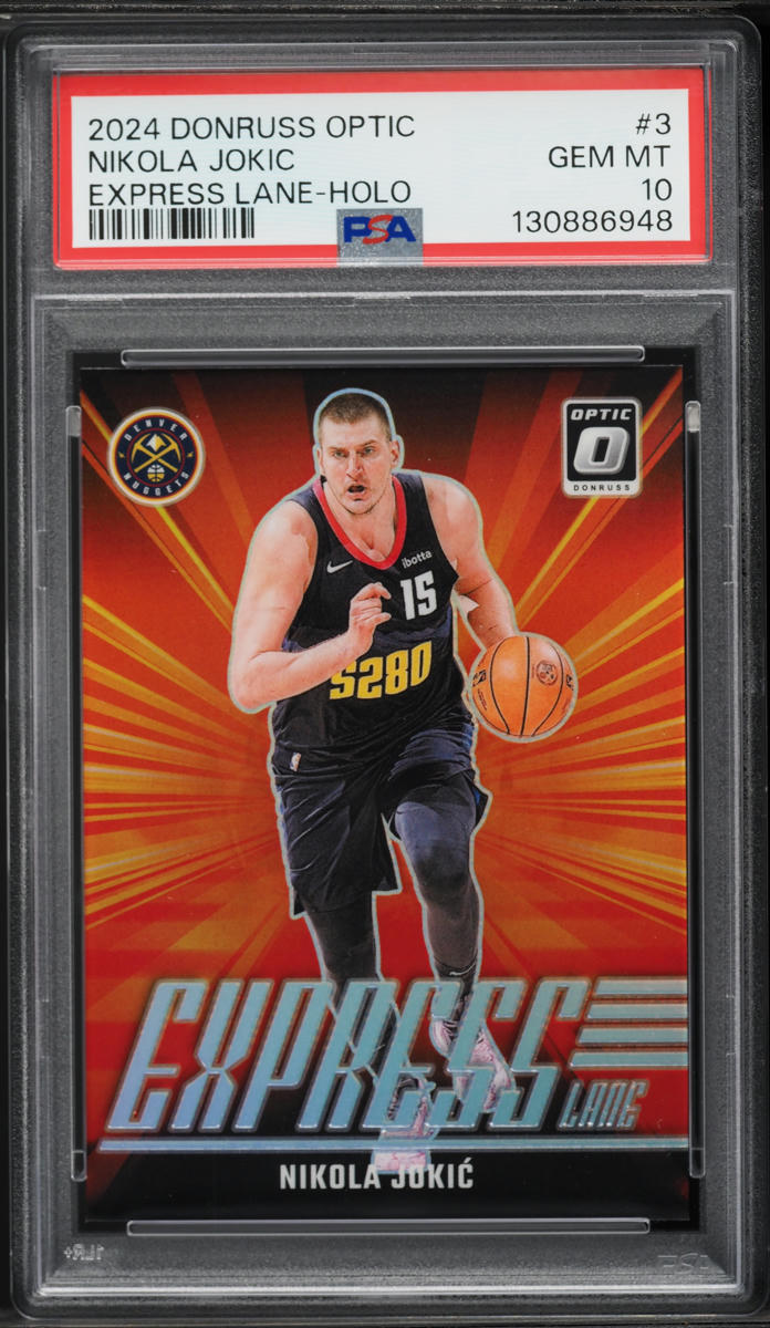 2024 Donruss Optic Express Lane Holo Prizm Nikola Jokic #3 PSA 10 GEM ...