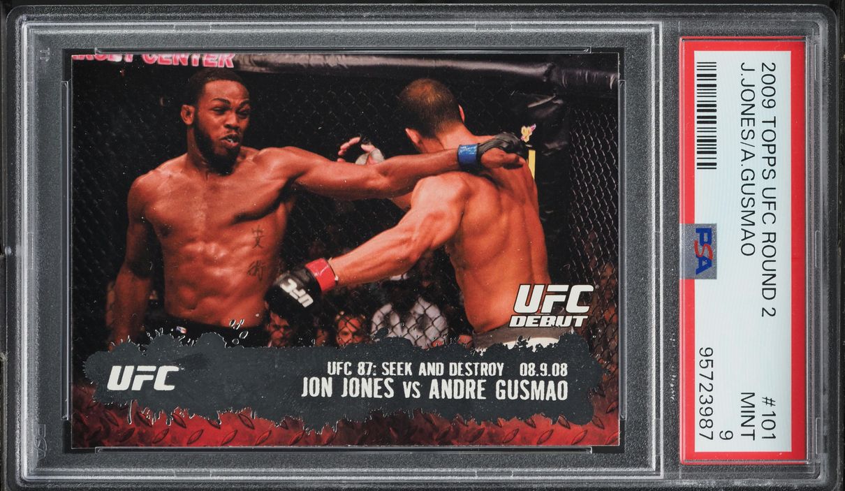 2009 Topps UFC Round 2 Jon Jones & Andre Gusmao ROOKIE #101 PSA 9 MINT ...