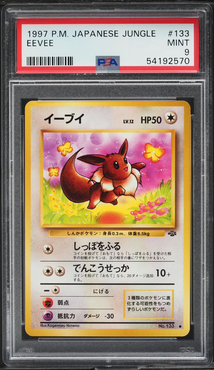 1997 Pokemon Japanese Jungle Eevee #133 PSA 9 MINT on Fanatics Collect