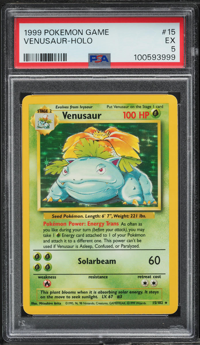 1999 Pokemon Base Set Holo Venusaur #15 PSA 5 EX on Fanatics Collect