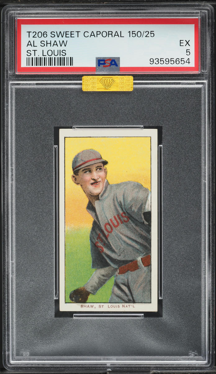 1909-11 T206 Al Shaw ST. LOUIS, SWEET CAPORAL MBA PSA 5 EX on Fanatics ...