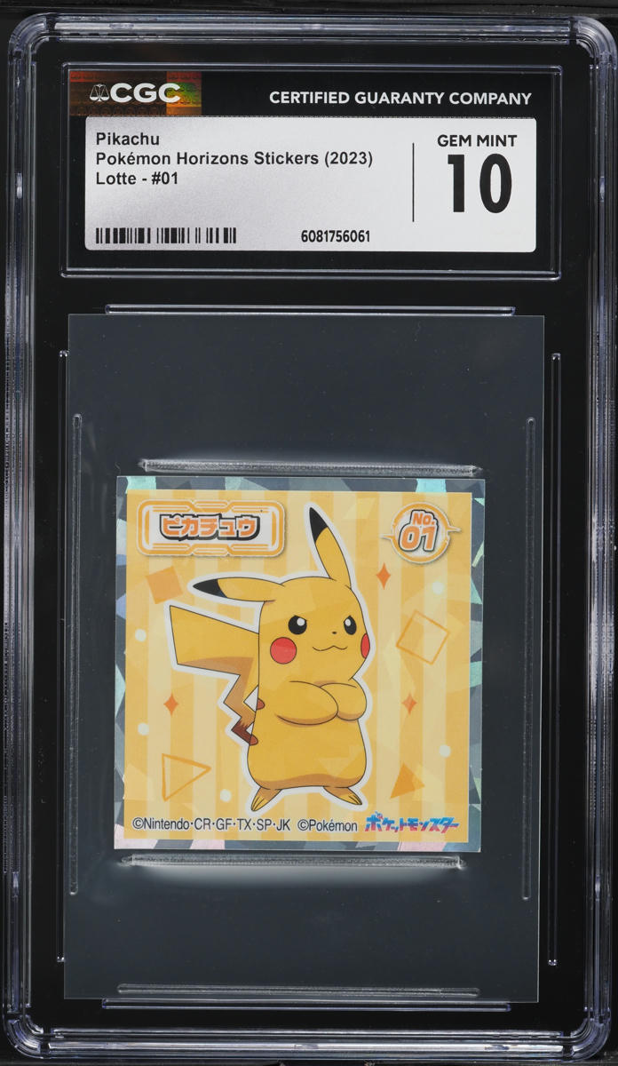 2023 Pokemon Japanese Horizons Stickers Lotte Pikachu #01 CGC 10 GEM ...