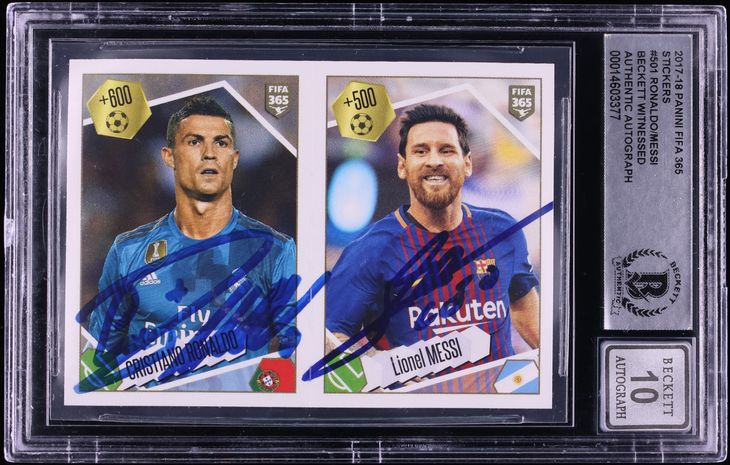 2017 Panini FIFA 365 Stickers Cristiano Ronaldo & Lionel Messi AUTO BAS ...