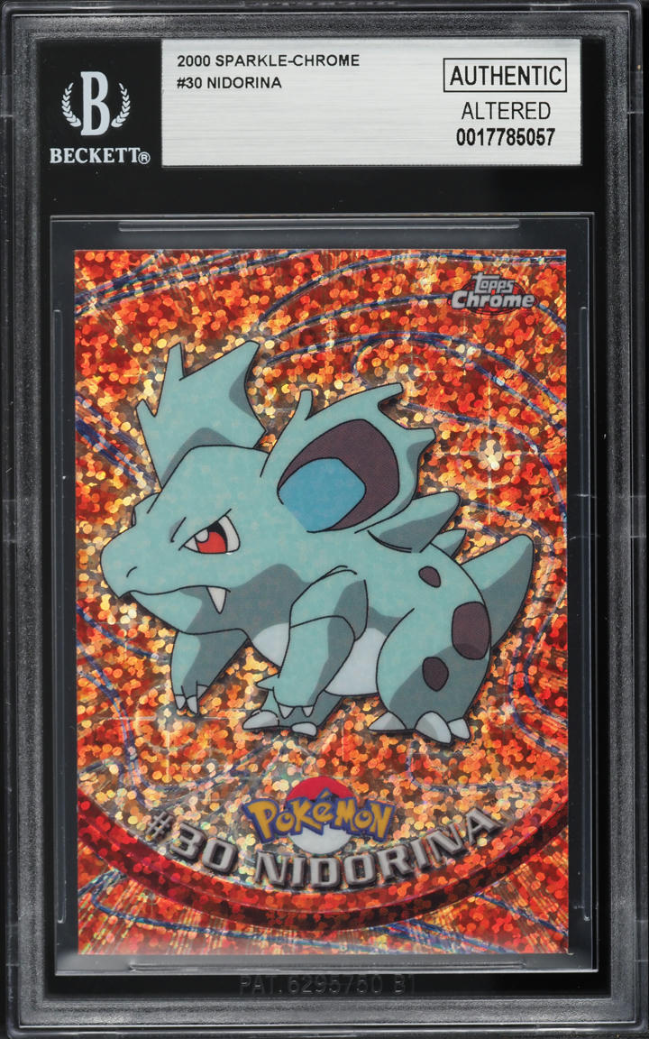 2000 Topps Chrome Pokemon Series 1 Sparkle Nidorina #30 BGS ALTERED AUTH on Fanatics Collect