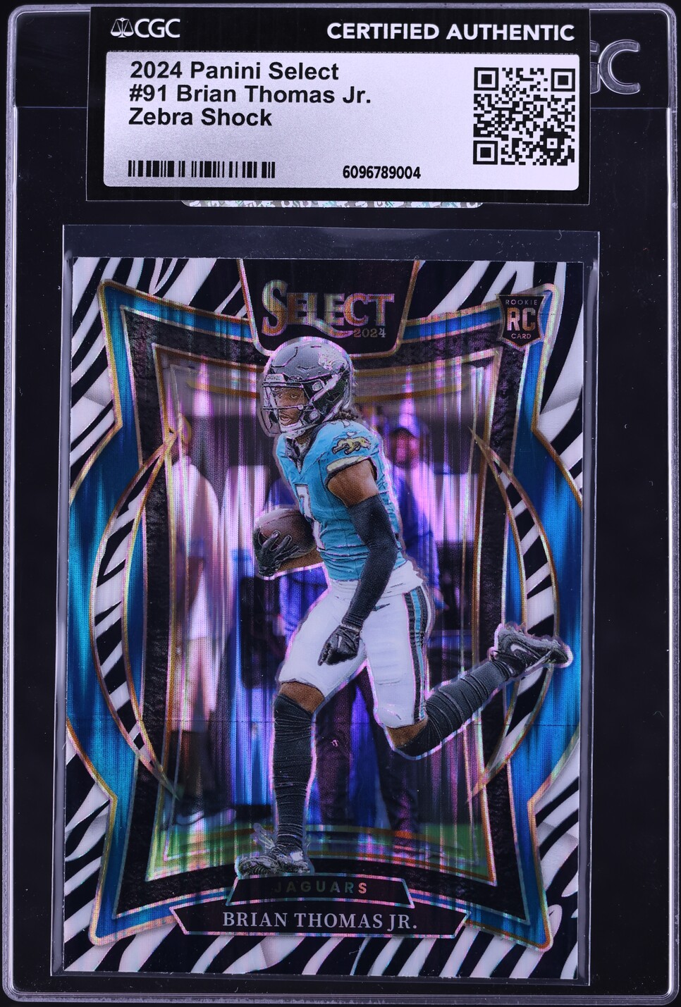2024 Select Concourse Zebra Shock Prizm Brian Thomas Jr. ROOKIE #91 CGC ...