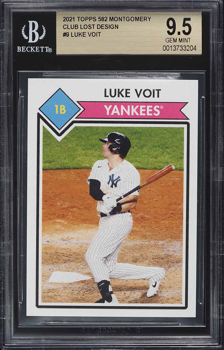 2021 Topps 582 Montgomery Club Lost Design Luke Voit #9 BGS 9.5 GEM ...