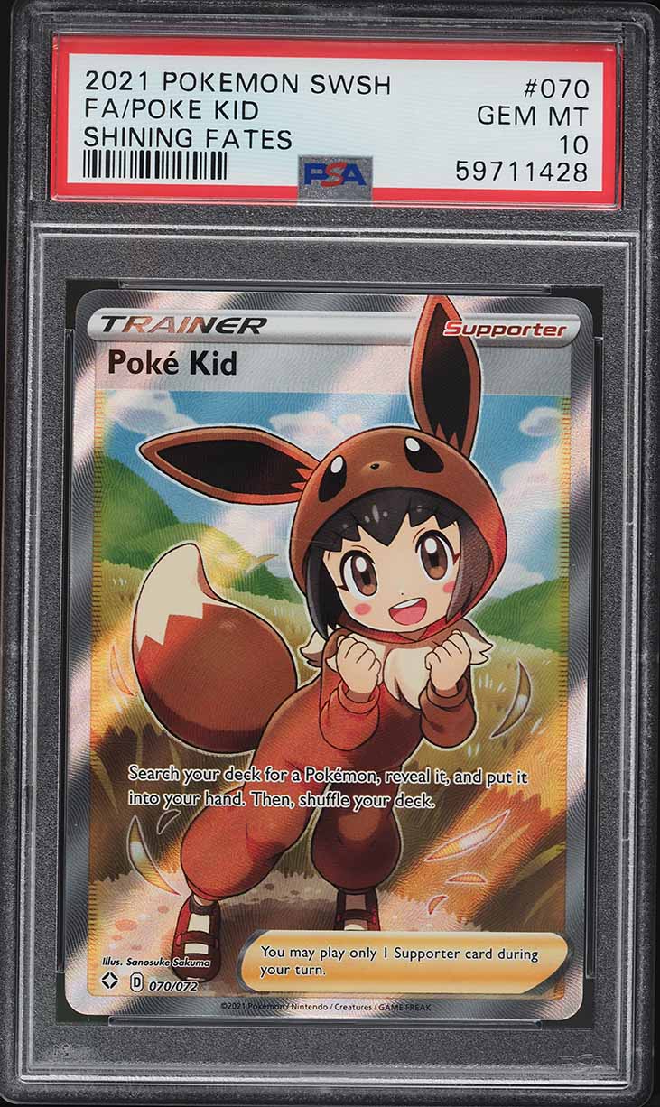 2021 Pokemon Sword & Shield Shining Fates Full Art Poke Kid #70 PSA 10 ...