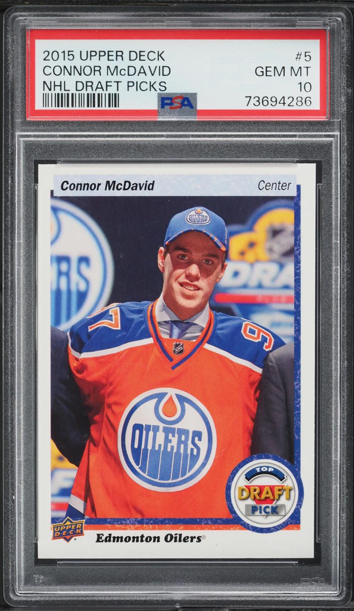 2015 Upper Deck NHL Draft Picks Connor McDavid ROOKIE #DRAFT-5 PSA 10 ...