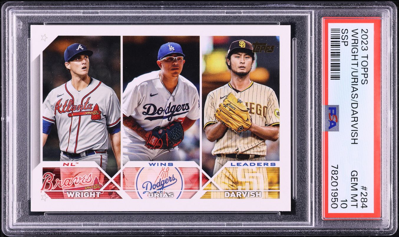 2023 Topps Kyle Wright Julio Urias Yu Darvish SSP #284 PSA 10 GEM MINT ...