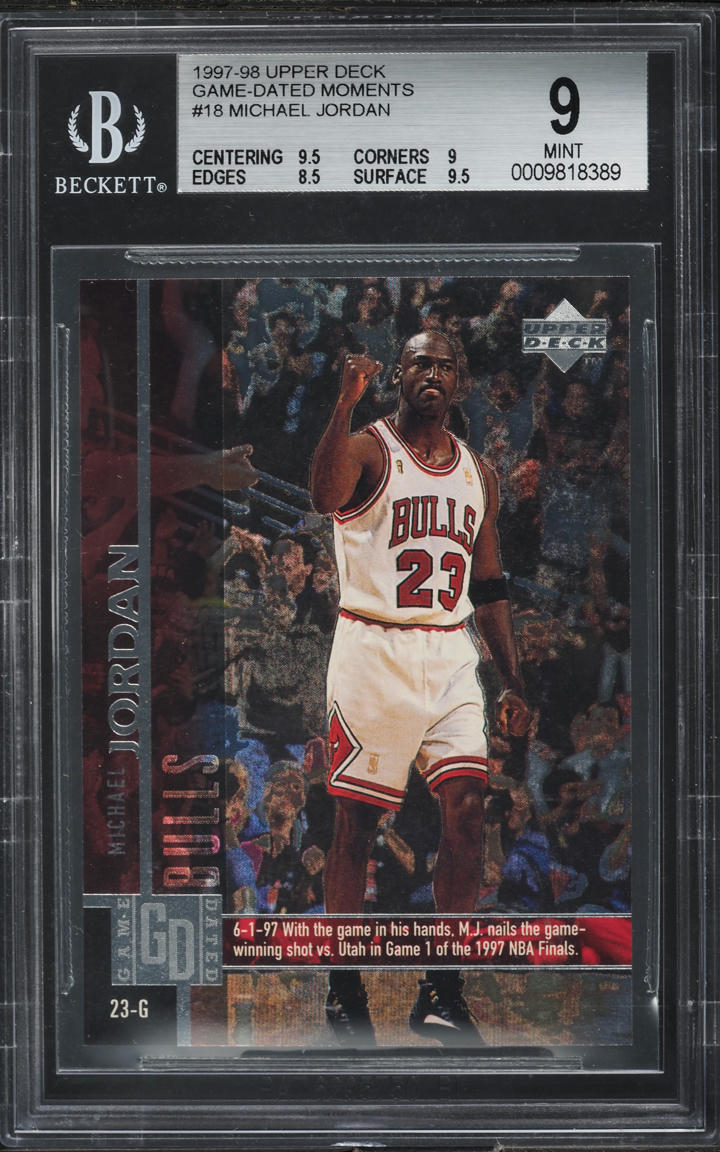 1997 Upper Deck Game Dated Memorable Moments Michael Jordan #18 BGS 9 ...