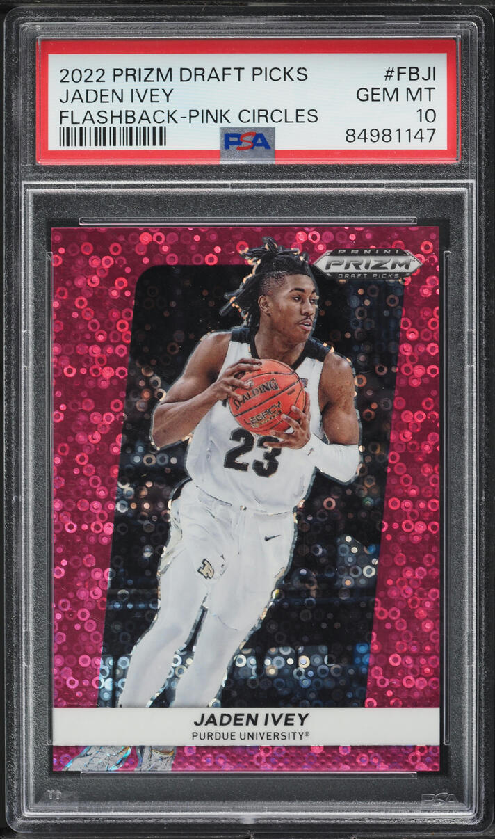 2022 Panini Prizm Flashback Pink Circles Jaden Ivey ROOKIE 20/20 #FB-JI ...