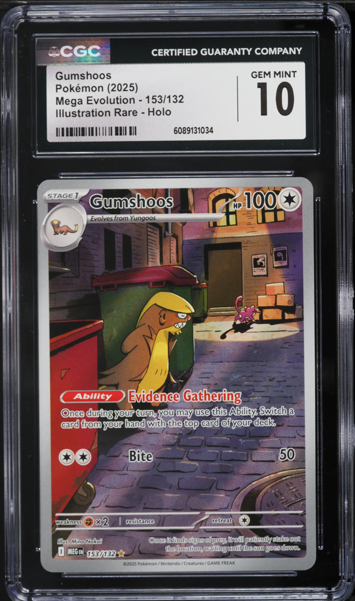 2025 Pokemon Mega Evolution IR Gumshoos #153 CGC 10 GEM MINT on ...