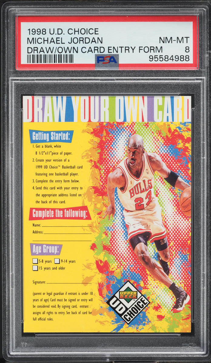 1998 Upper Deck Choice Draw Your Own Card Entry Form Michael Jordan PSA ...
